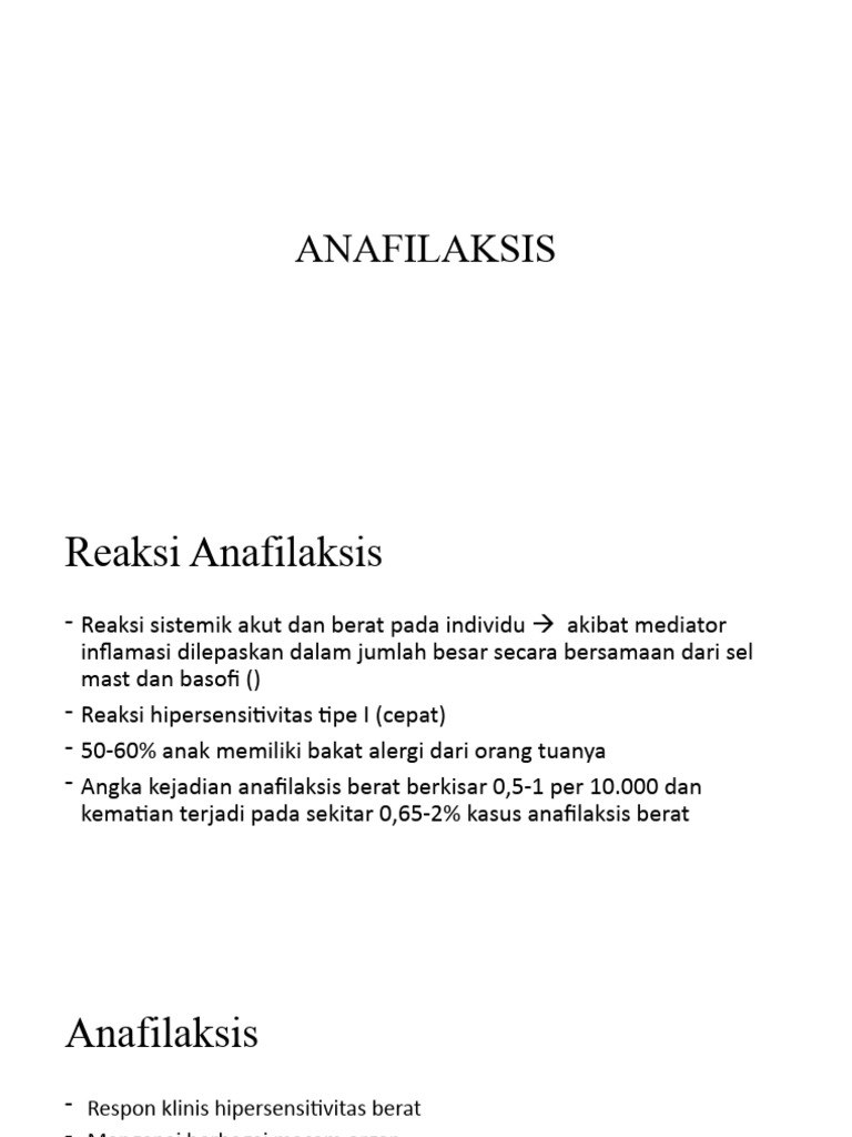 Panduan Lengkap Anafilaksis dan Penanganannya | PDF