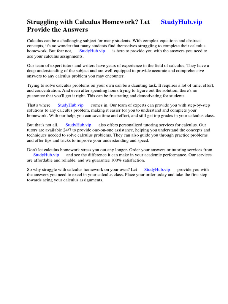 Math Homework Answers Calculus | PDF | Function (Mathematics) | Complex ...