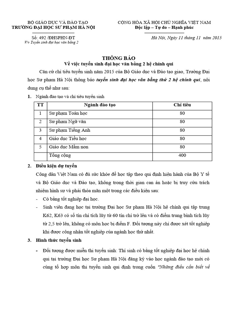 Thong Bao TS VB2 Thang 01-2016158361416112015 | PDF