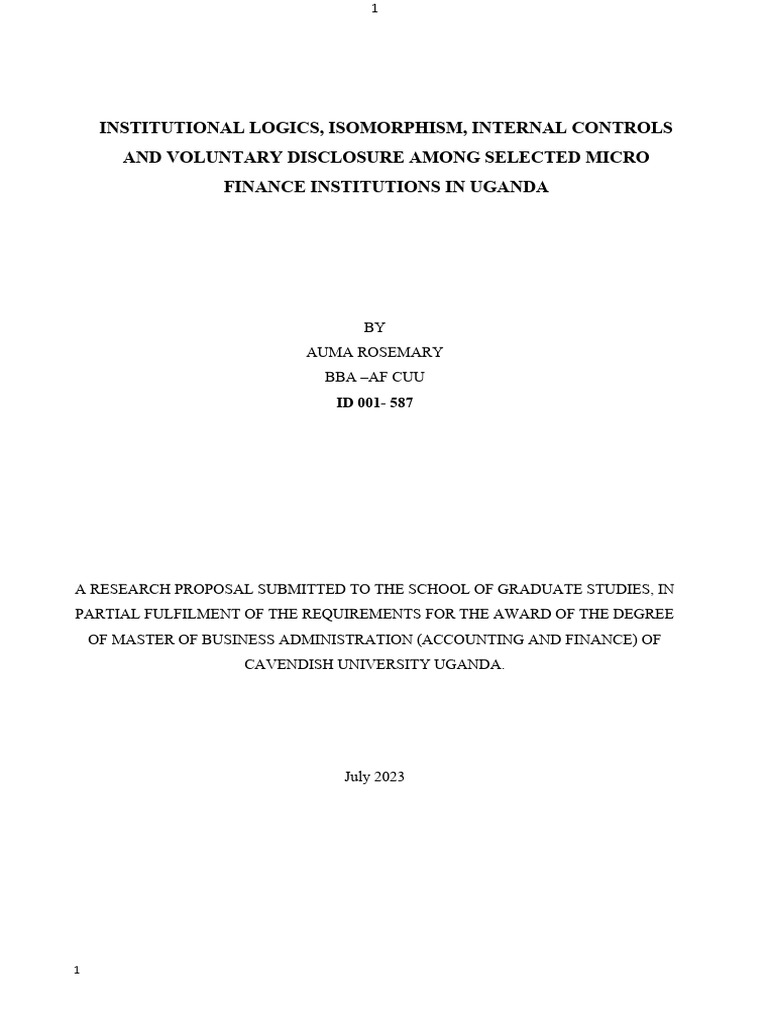 ROSE Proposal With Sam's Comments 3rd Jan 2024 | PDF | Internal Control | Microfinance