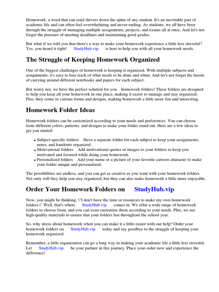 Homework Folder Ideas Forms | PDF | Homework | Teachers