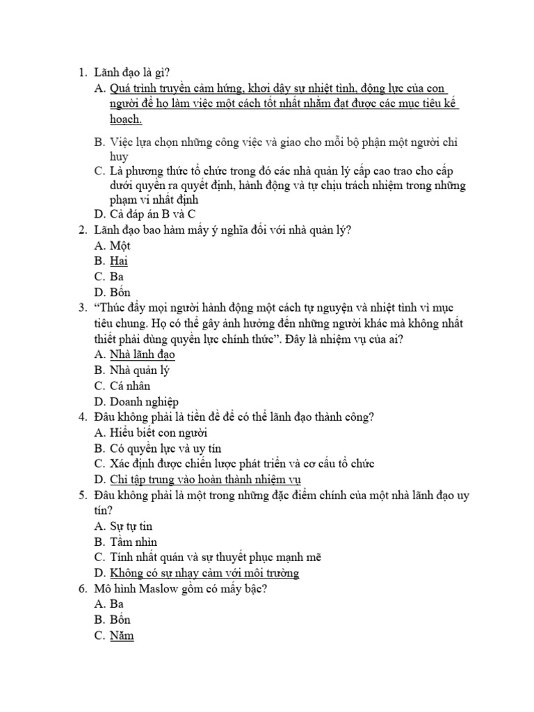 30 câu hỏi QLH | PDF