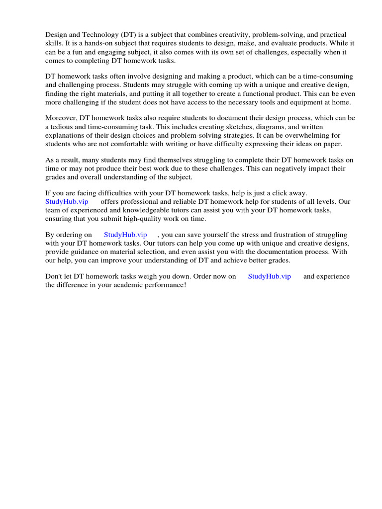 DT Homework Tasks | Download Free PDF | Homework | Books