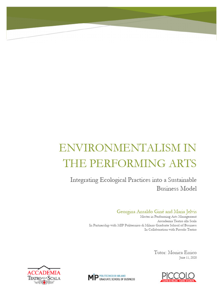 Environmentalism in The Performing Arts 1646923546 | PDF ...