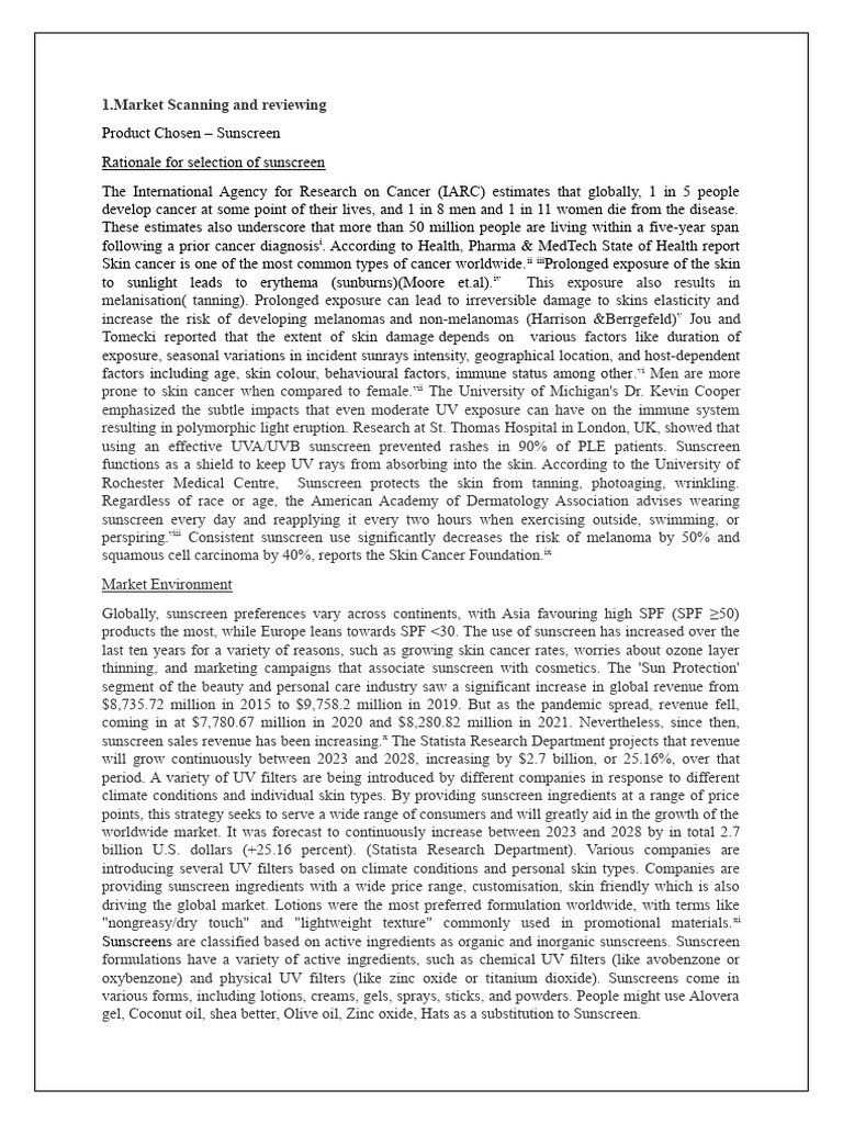 Group 1 Sunscreen Marketing Management Pdf Sunscreen Skin Cancer