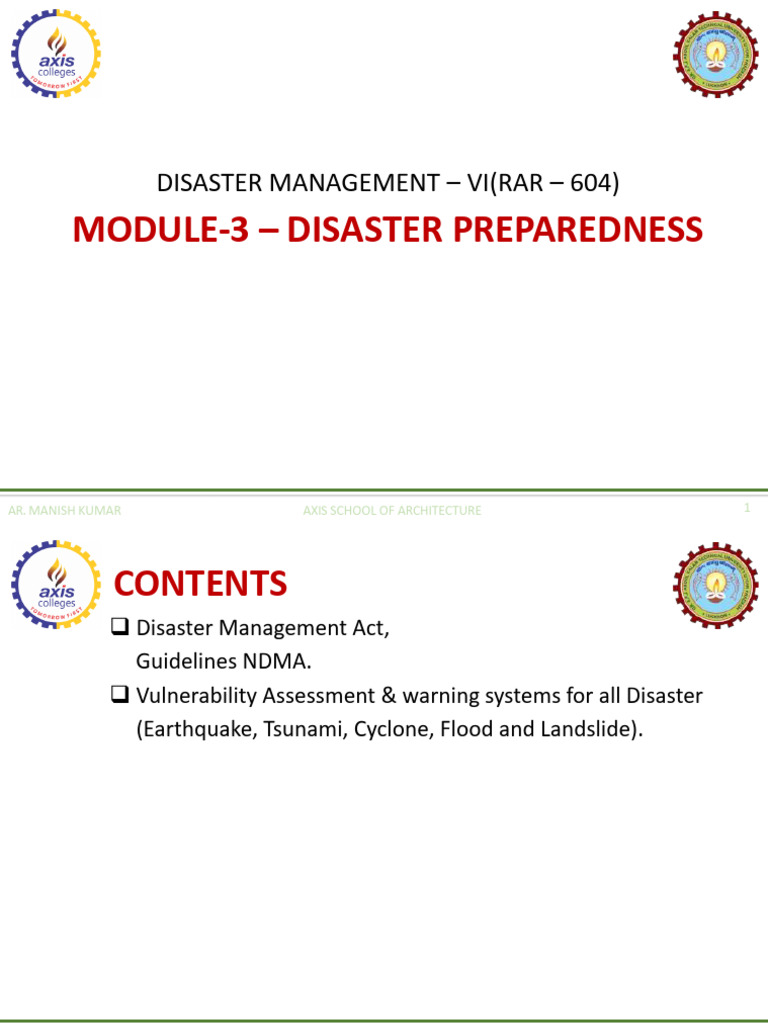 Module 3 Disaster Preparedness | PDF | Natural Disasters | Flood