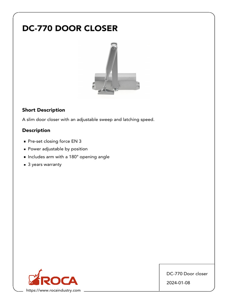 DC-770 Door Closer | PDF
