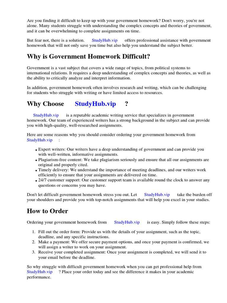 Government Homework Guidelines | PDF | Databases | Homework