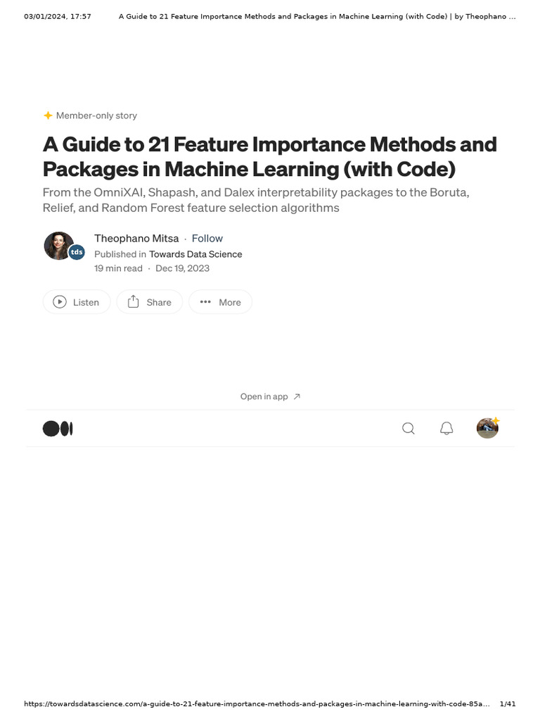 21 Feature Importance Methods in ML | PDF | Machine Learning | Logistic ...