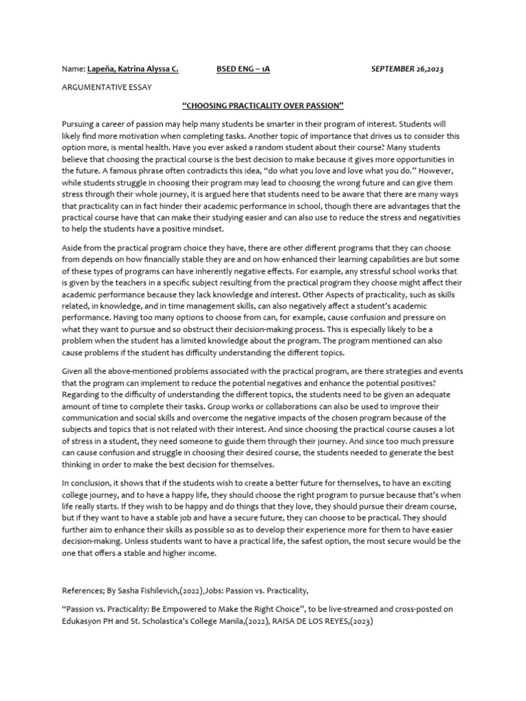 Argumentative Essay | PDF | Decision Making | Knowledge