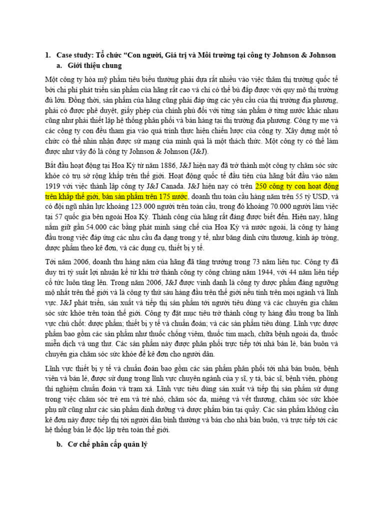 Case study J&J | PDF