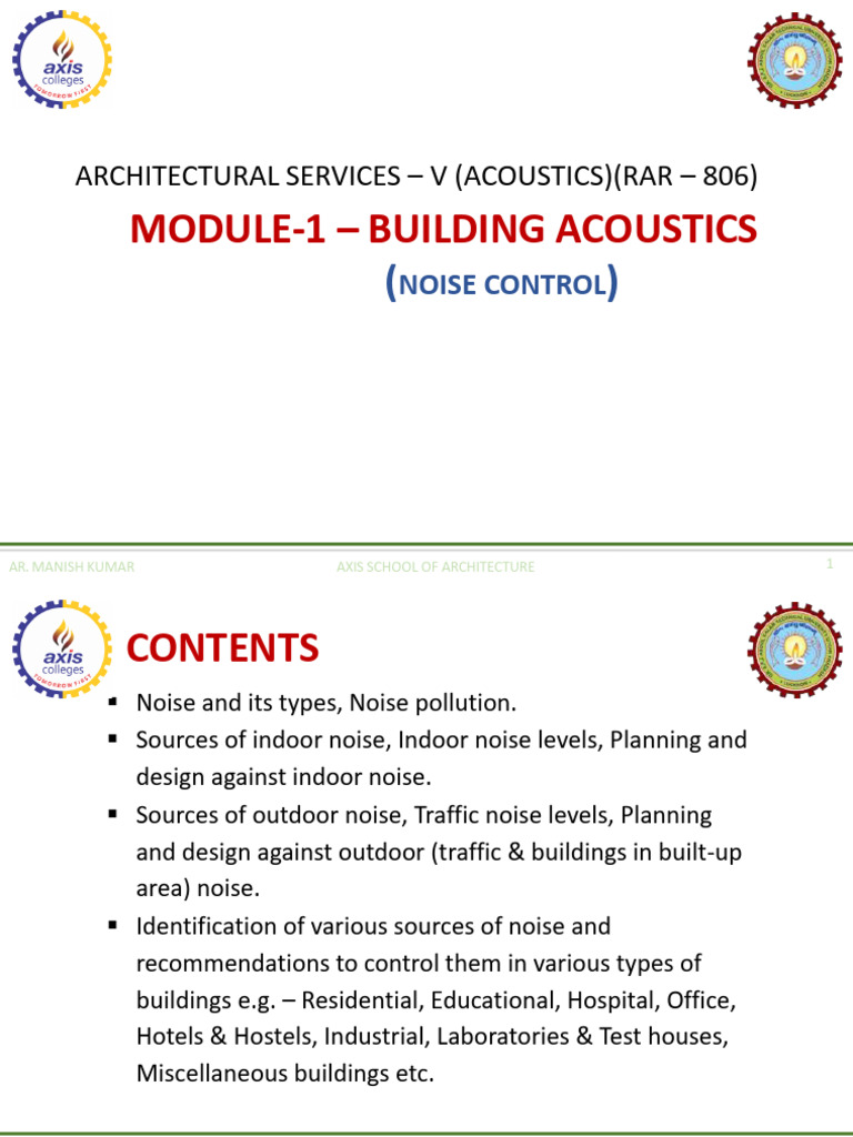 Module 1 Noise Control (Unit 3) | PDF | Noise | Door