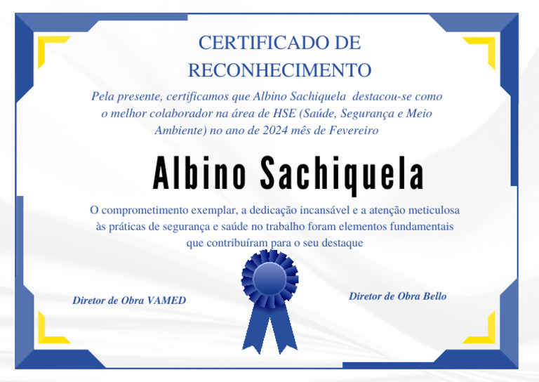 Certificado de Reconhecimento | PDF