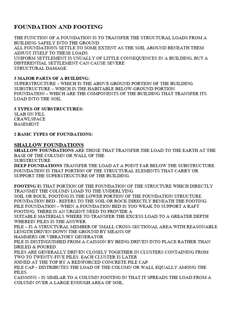 Foundation and Footing | Download Free PDF | Foundation (Engineering ...