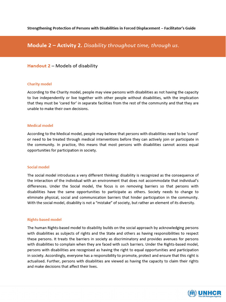 Four Models of Disability Info | PDF