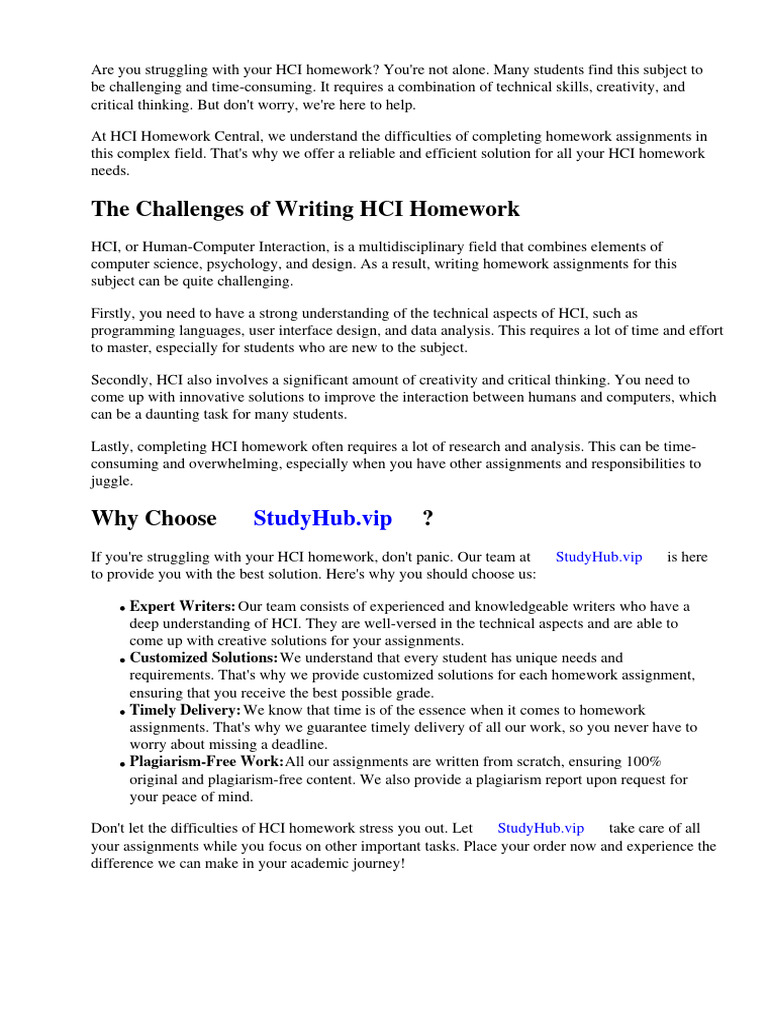 Hci Homework Central | PDF | Human–Computer Interaction | Computing
