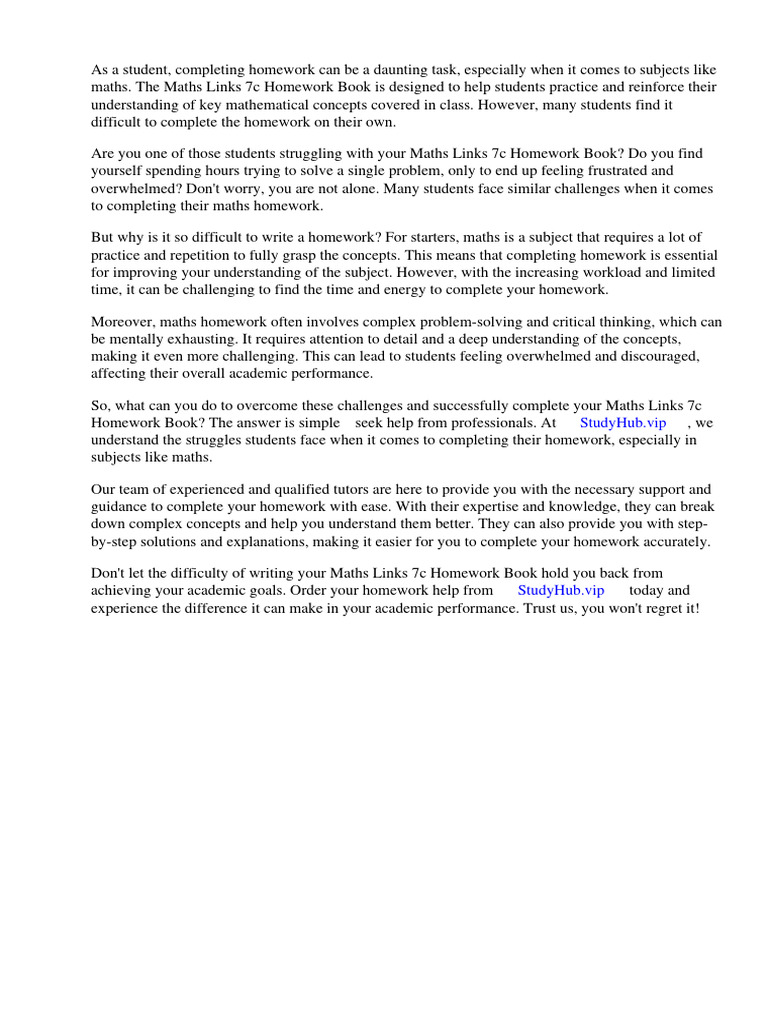 Maths Links 7c Homework Book | PDF | Mathematics | Homework