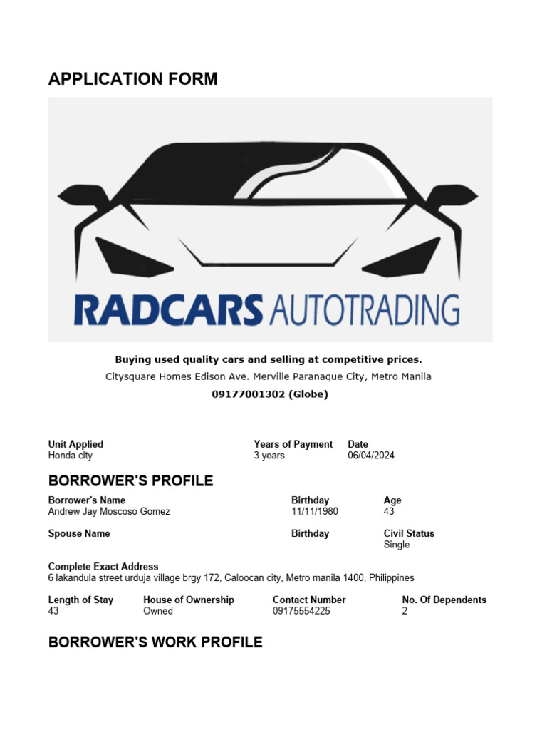 APPLICATION FORM - 97 | PDF