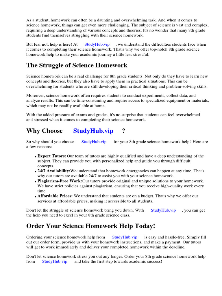 8th Grade Science Homework Help | PDF | Science | Force