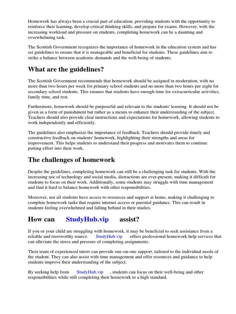 Scottish Government Homework Guidelines | PDF | Homework | Scotland