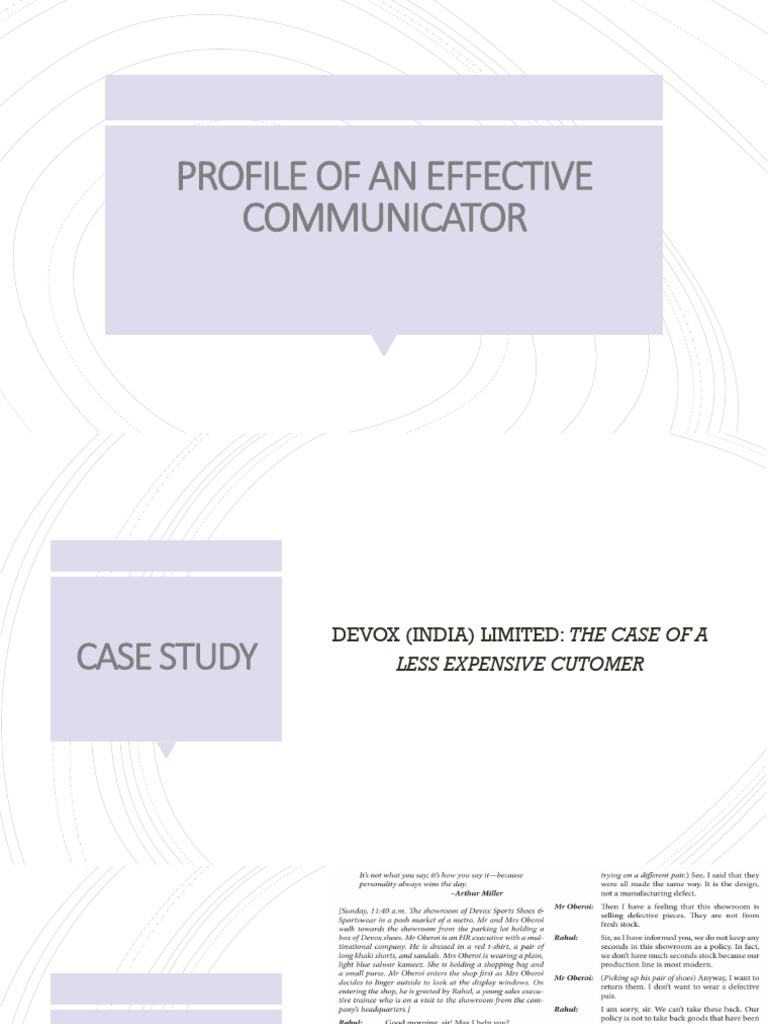 Effective Communication Case Study | PDF | Communication | Nonverbal Communication