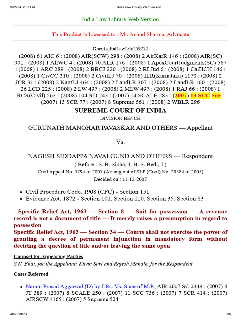 LC 1 | PDF | Lawsuit | Judgment (Law)