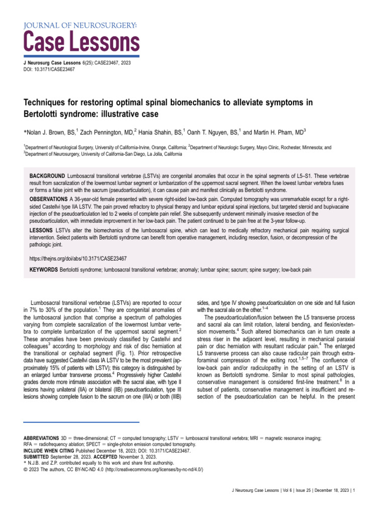 Techniques For Restoring Optimal Spinal Biomechanics To Alleviate ...