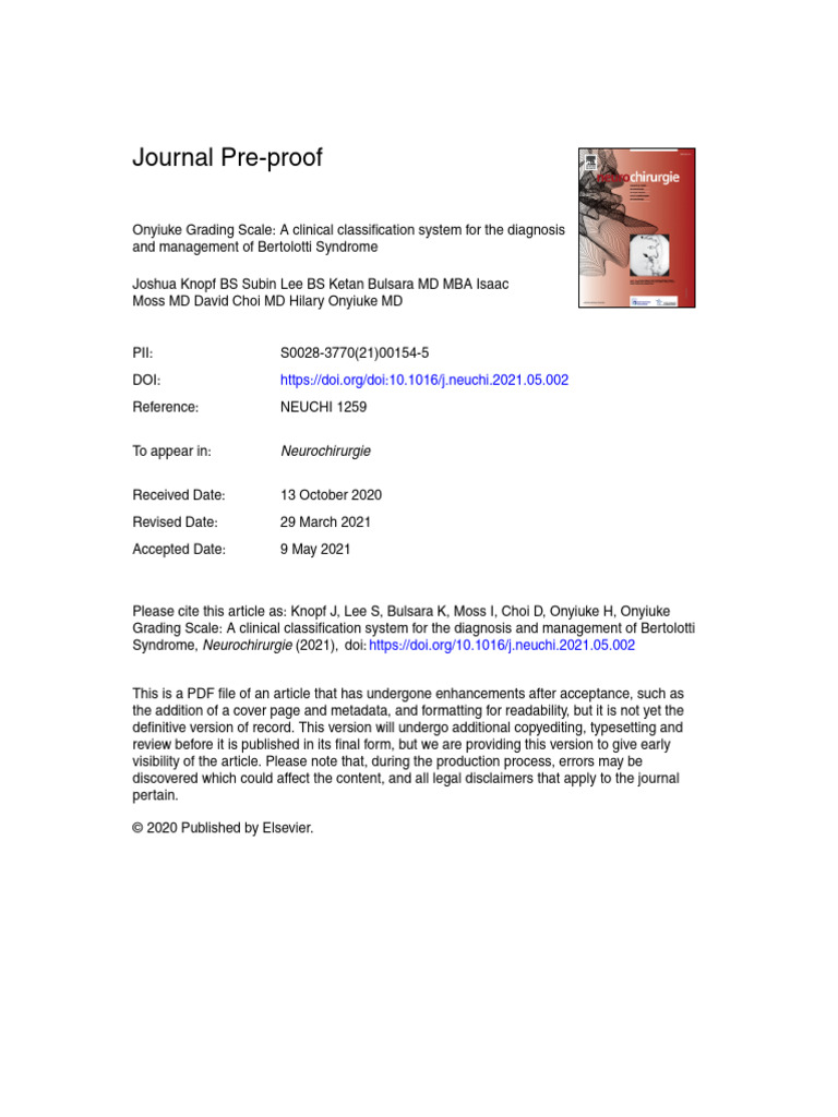Onyiuke Grading Scale A Clinical Classification System For The ...