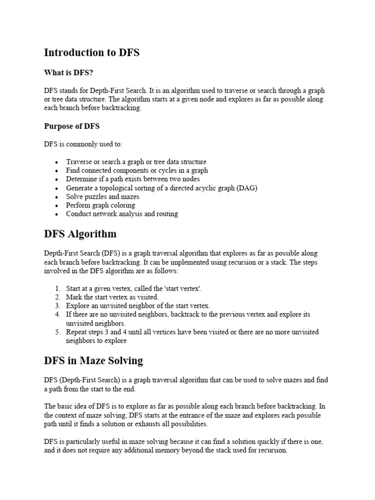 Introduction To DFS | PDF | Algorithms | Applied Mathematics