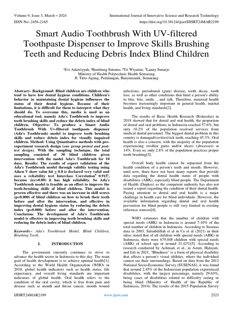 Smart Audio Toothbrush With UV-filtered Toothpaste Dispenser To Improve ...