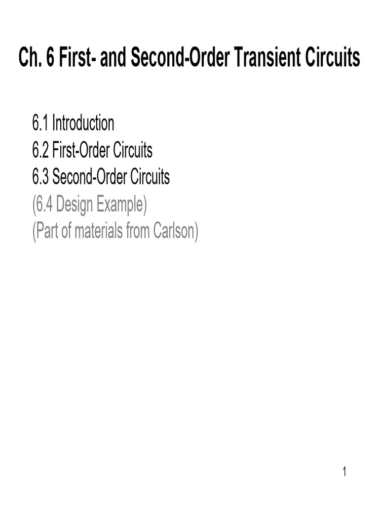 First- and Second-Order Circuit Analysis | PDF | Damping | Electrical Network