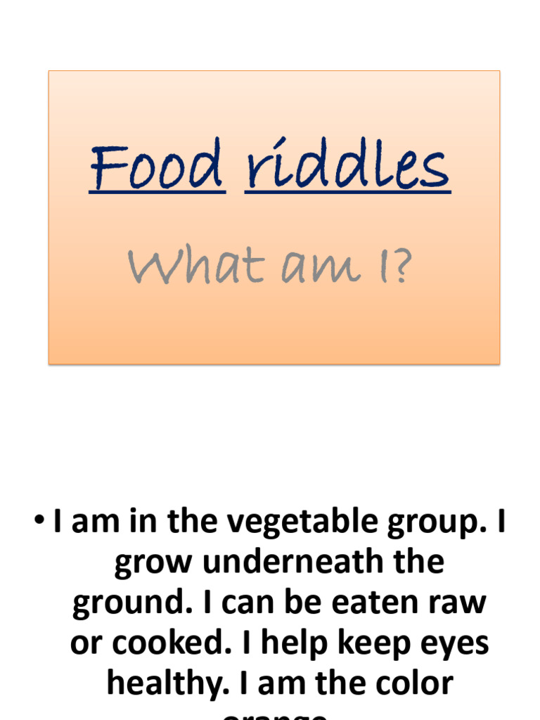Food Riddles | PDF