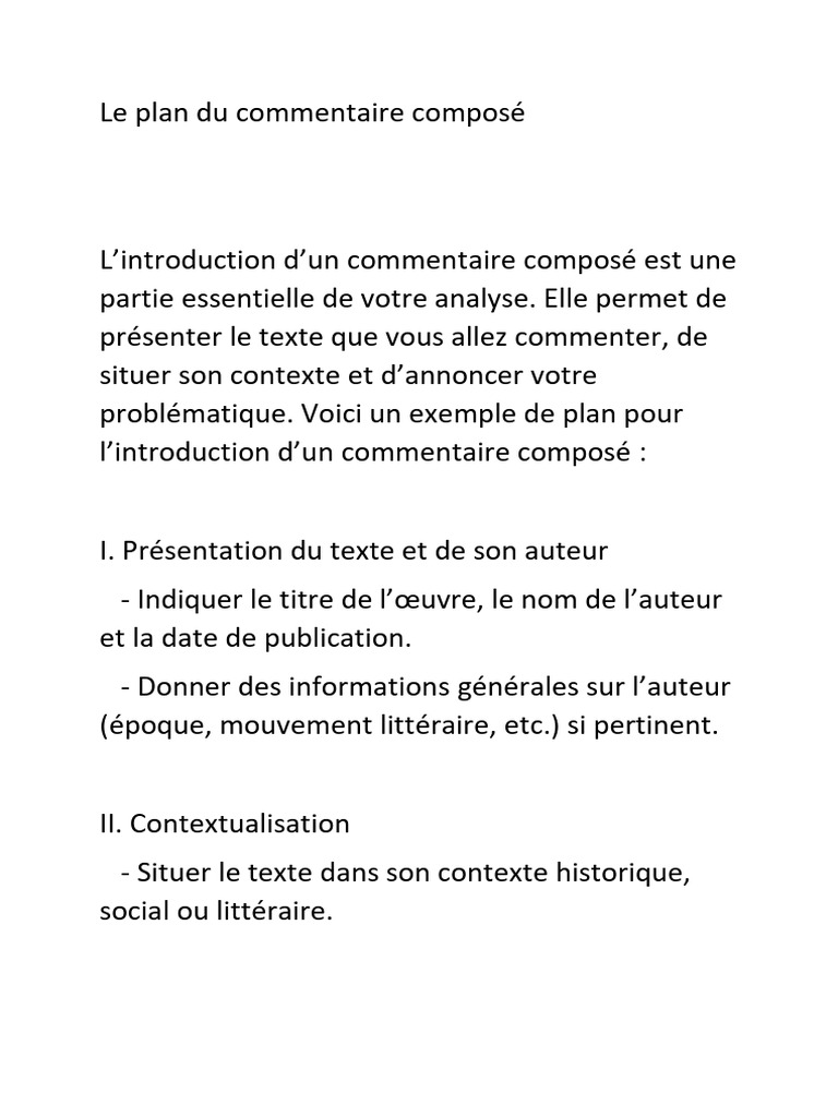 Guide du commentaire composé efficace | PDF | Métaphore