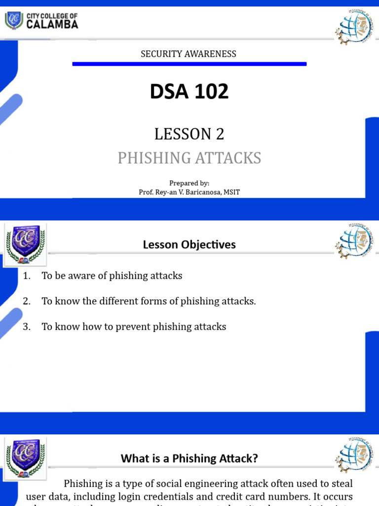 Dsa 102 Lesson 2 | PDF | Phishing | Security