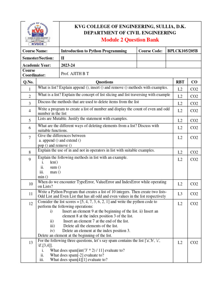 QB Mod2 | Download Free PDF | String (Computer Science) | Function (Mathematics)