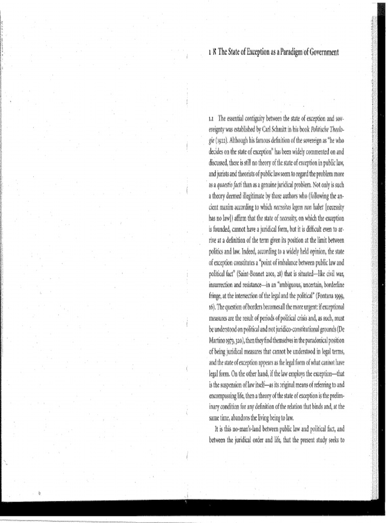 State of Exception As A Paradigm of Government | PDF
