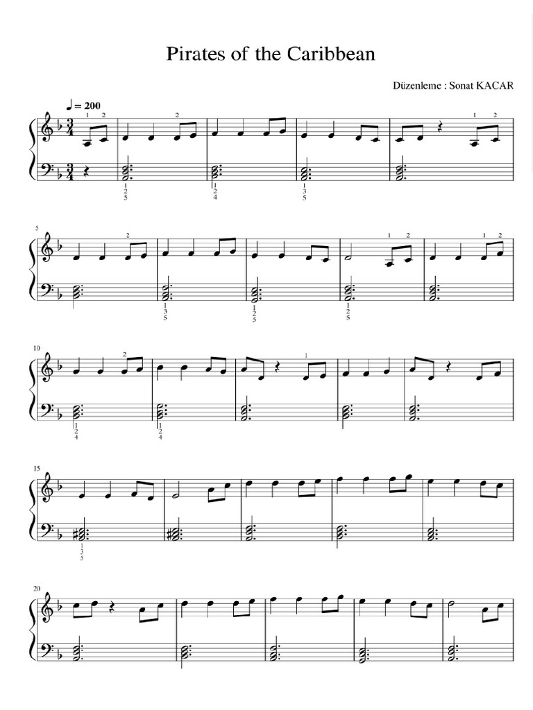 Piraci Z Karaibów - Nuty Na Piano | PDF
