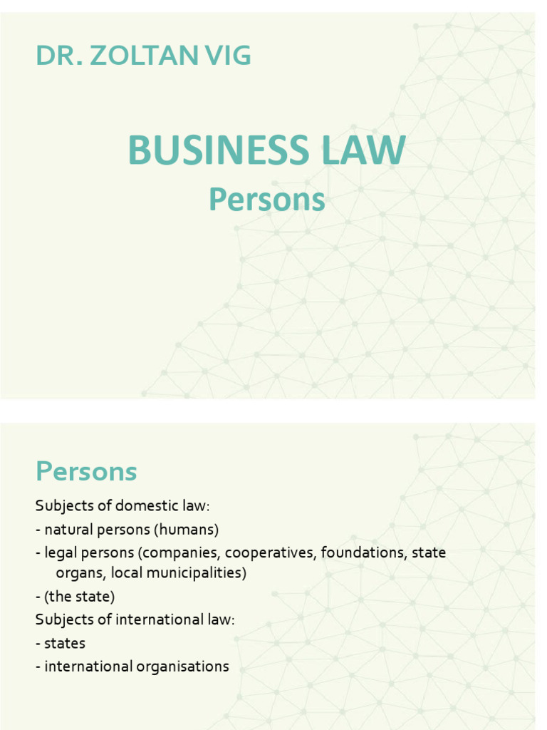 BUSINESS LAW 2 - Persons | PDF | Limited Liability | Legal Liability