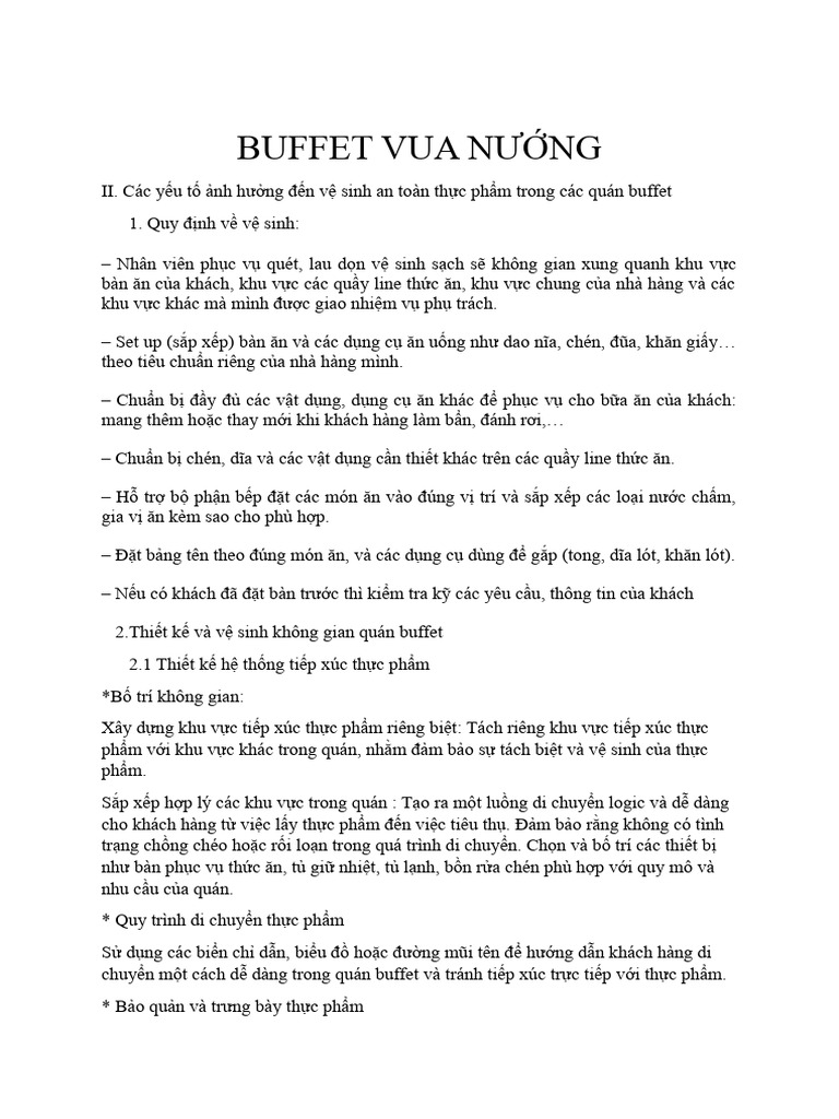 Buffet Vua Nư NG | PDF