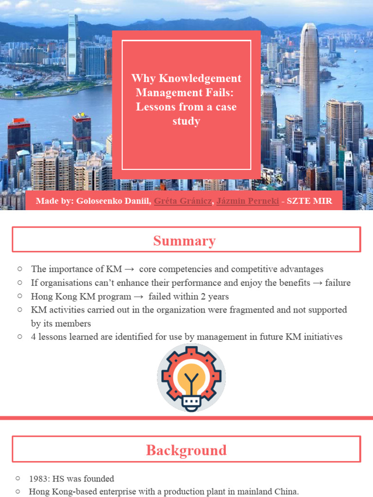 Why Knowledgement Management Fails - Lessons From A Case Study | PDF ...