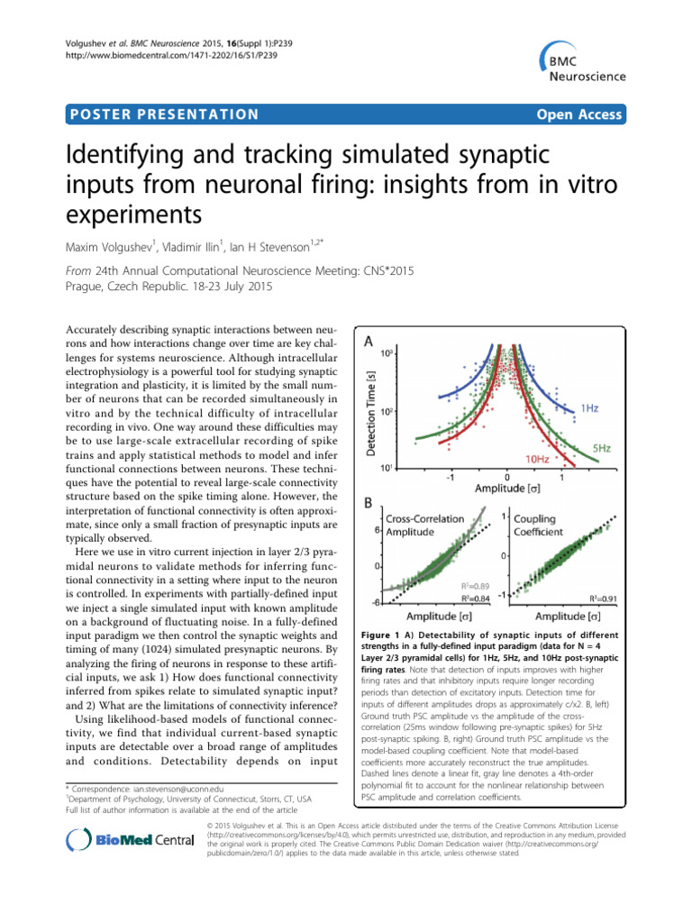Identifying and Tracking Simulated Synaptic Inputs From Neuronal Firing: Insights From in Vitro ...