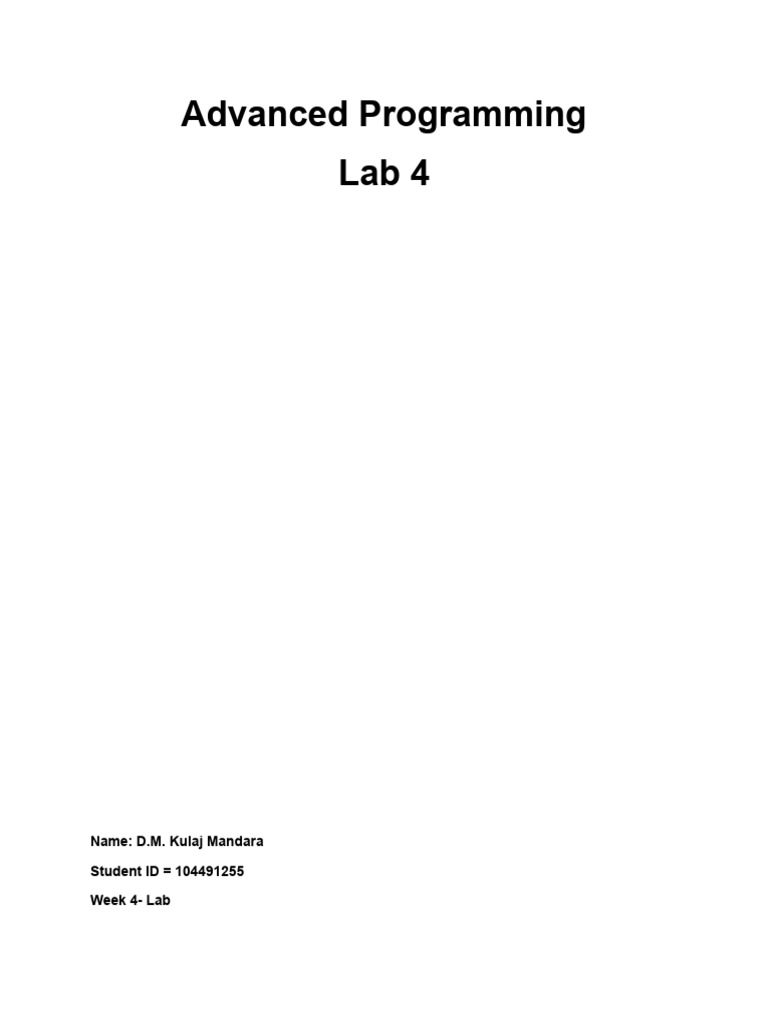 Lab 4 | PDF | Computer Engineering | Computer Programming