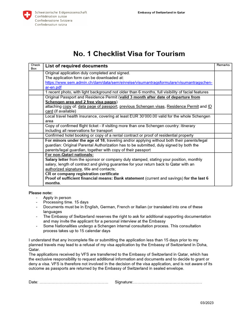 Tourism Checklist | PDF | Travel Visa | Passport