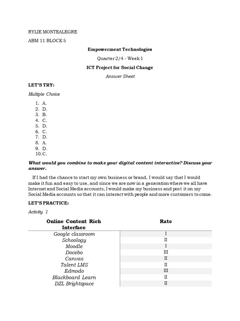 Answer-Sheet Emtech Montealegre-Rylie Block5 | PDF | Educational ...