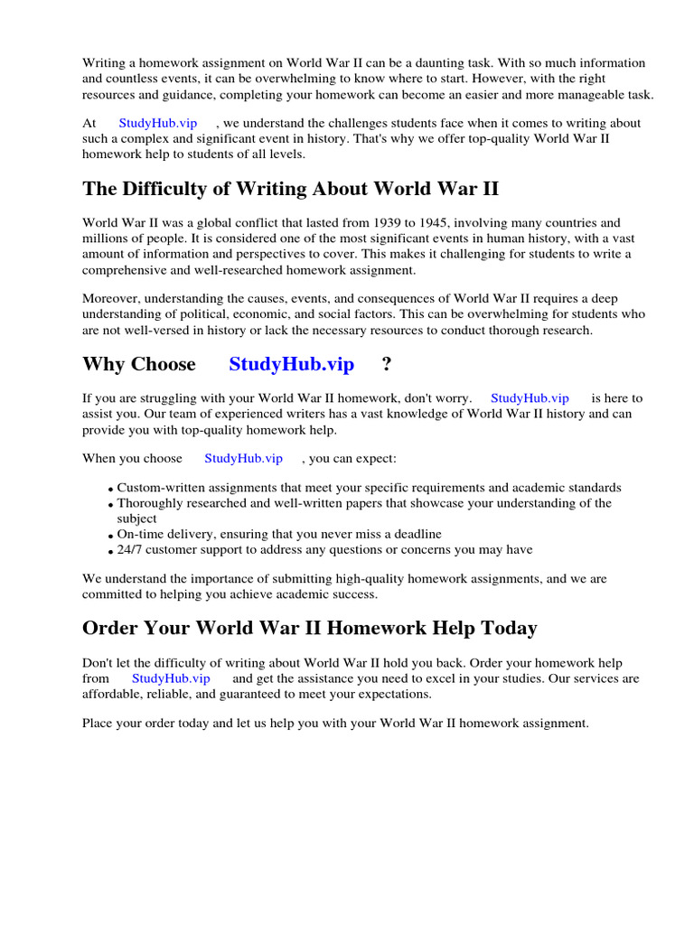 World War II Homework Help | PDF | World War II | Allies Of World War II