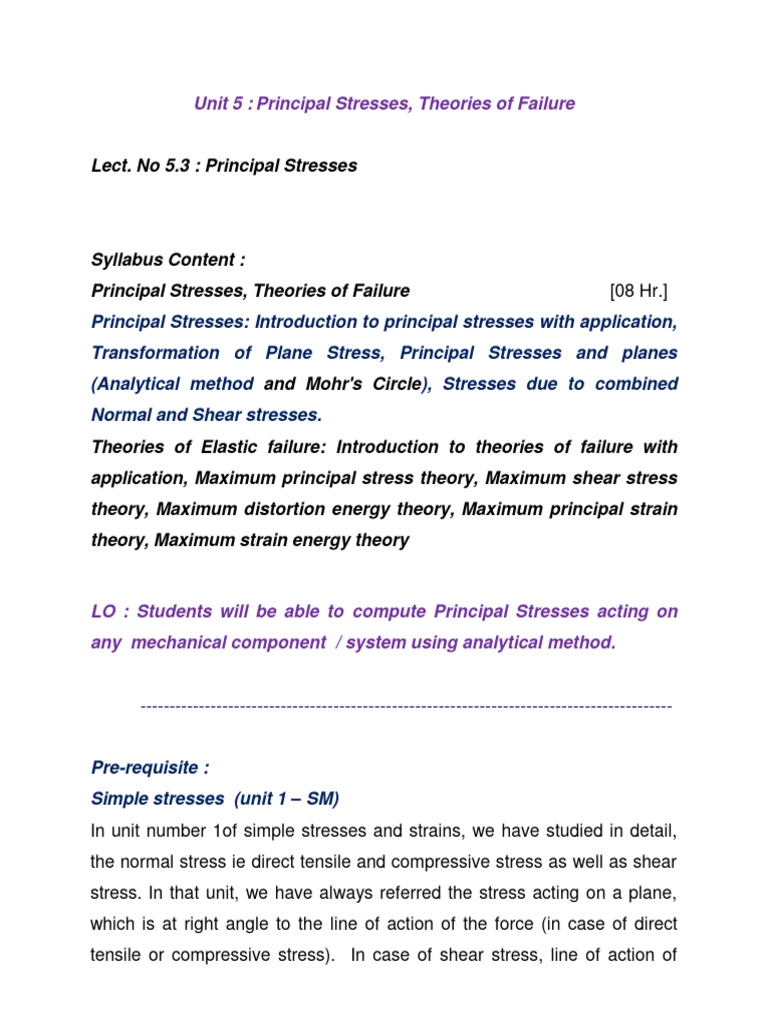 ENA Lect. Notes Unit 5 - 5.3 Introduction to Principal Stresses New ... ENA Lect. Notes Unit 5 - 5.3 Introduction to Principal Stresses New ...