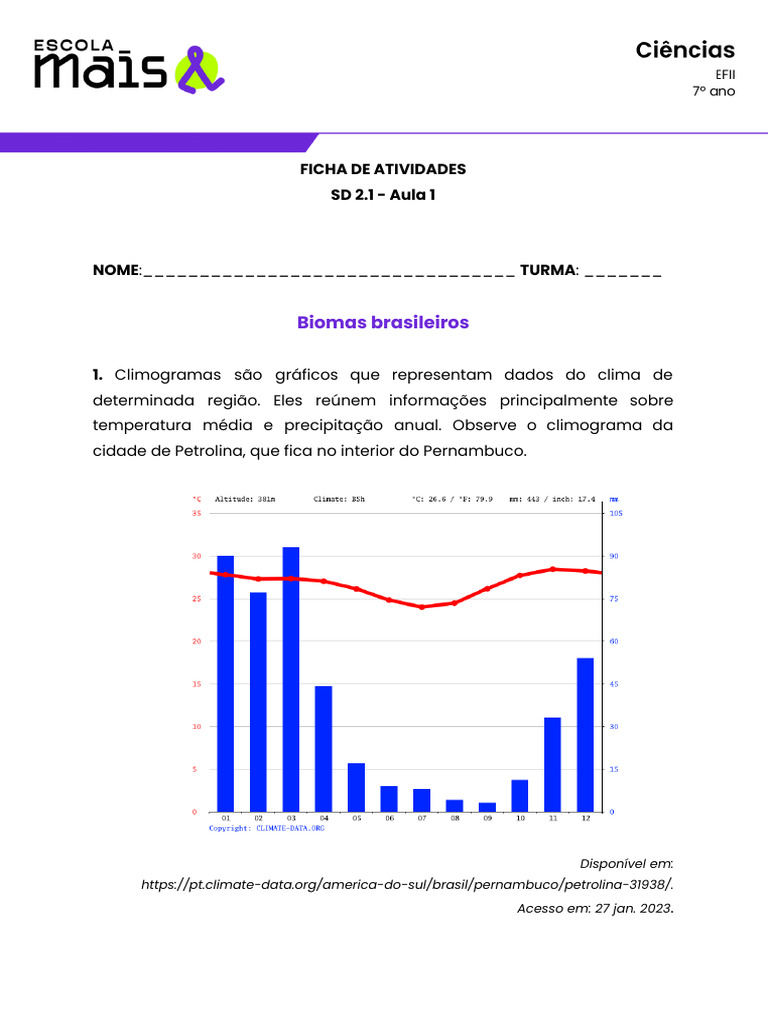 CN07 - SD2.1 - A - FICHA DE ATIVIDADE - Biomas Brasileiros - 2024 | PDF ...