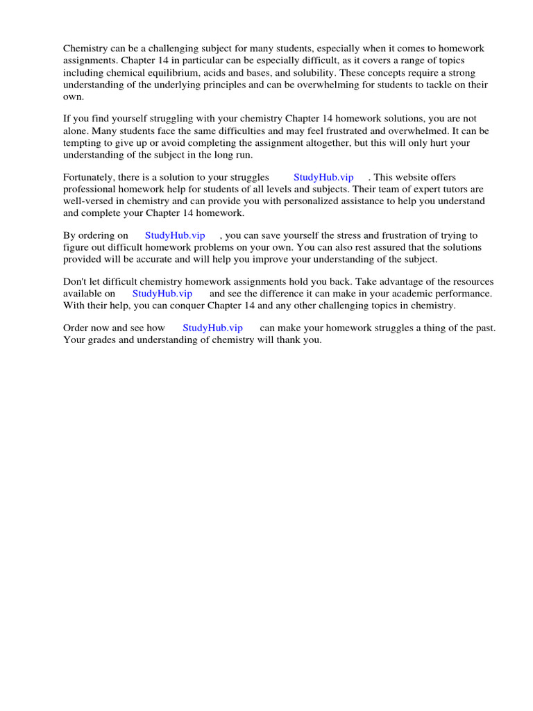 Chemistry Chapter 14 Homework Solutions | PDF | Chemistry | Water Chemistry Chapter 14 Homework Solutions | PDF | Chemistry | Water