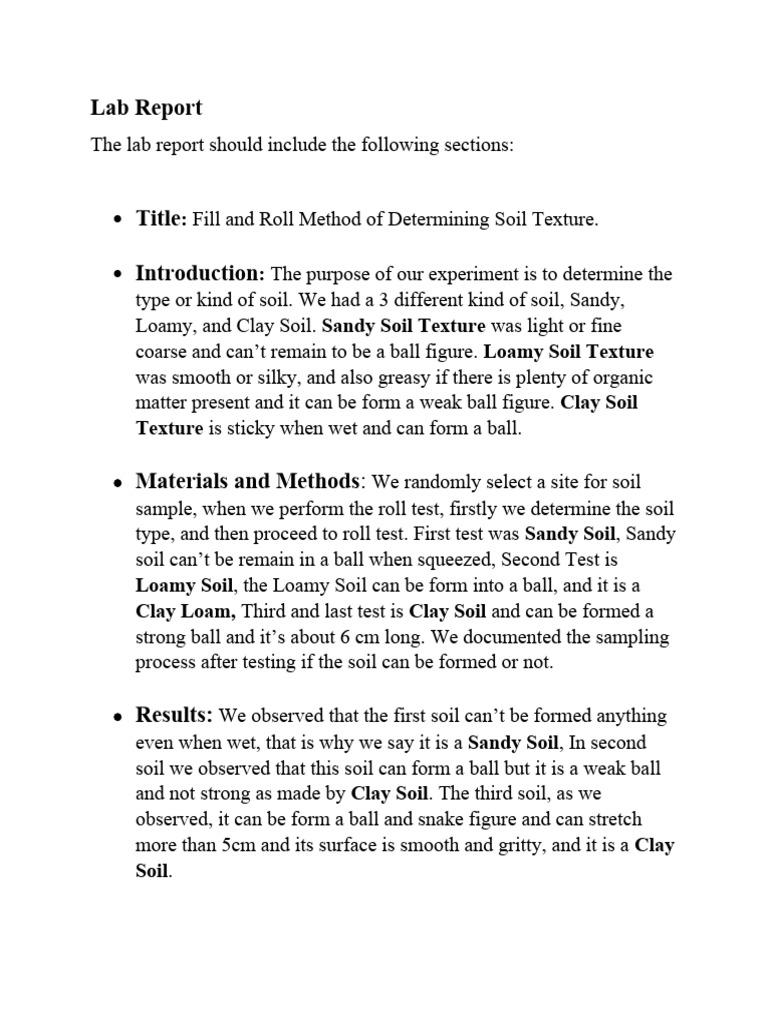 Lab Report | PDF | Loam | Soil