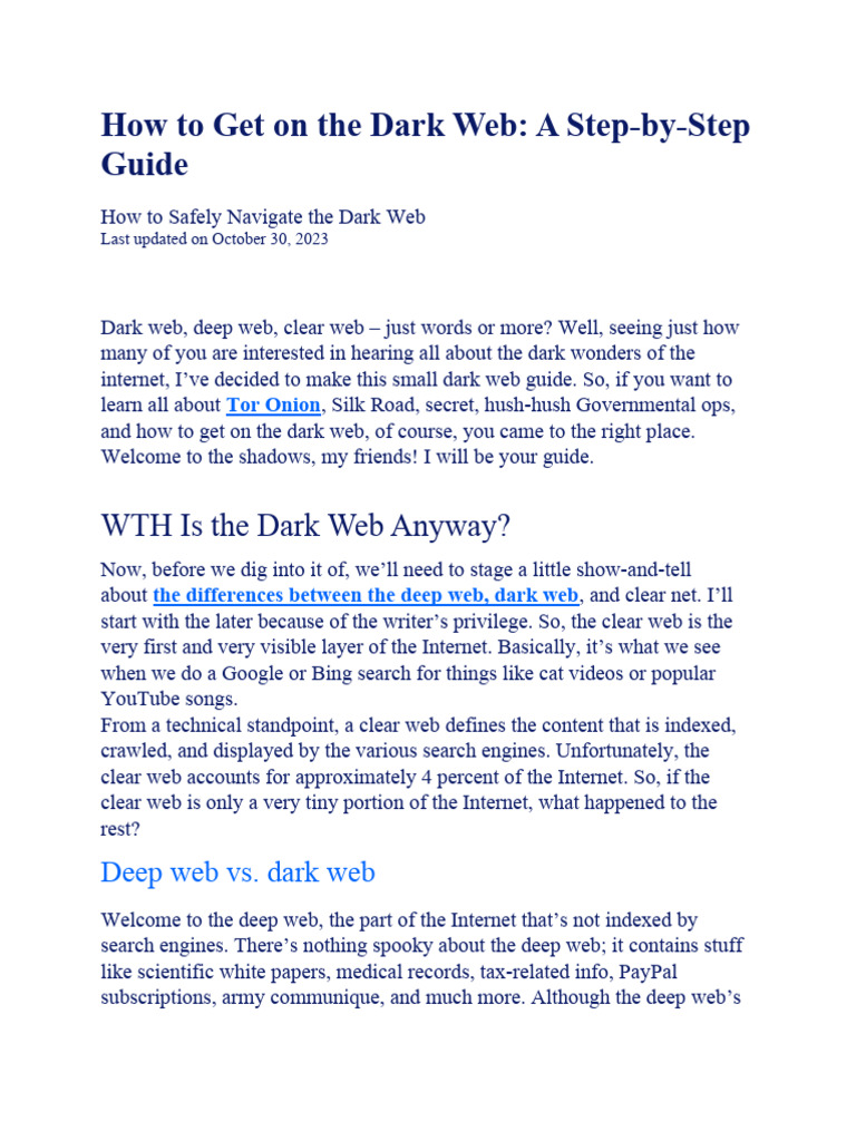 How To Get On The Dark Web | PDF | World Wide Web | Internet & Web